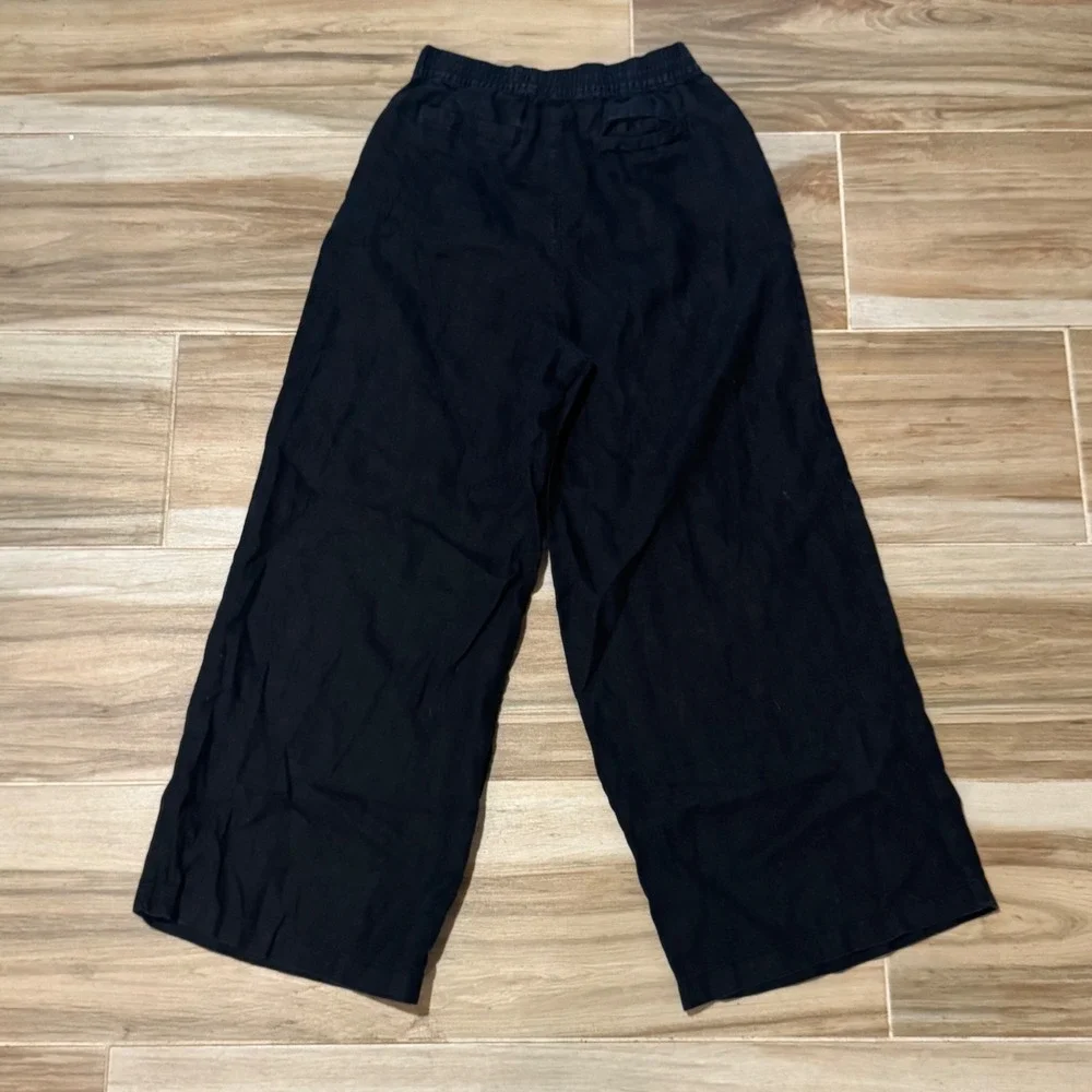 Halston Heritage | Pants & Jumpsuits | Halston Black 0 Linen Wide Leg ...